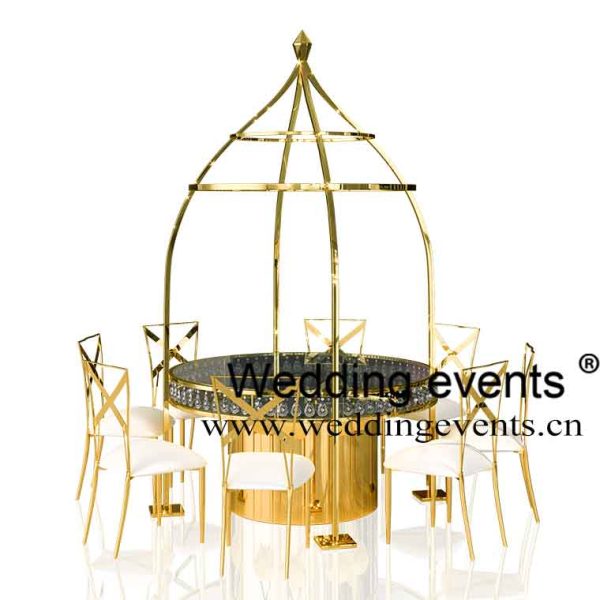 Palace crystal table luxury golden frame – Weddingevents