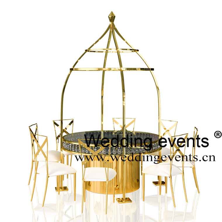 Palace crystal table luxury golden frame – Weddingevents