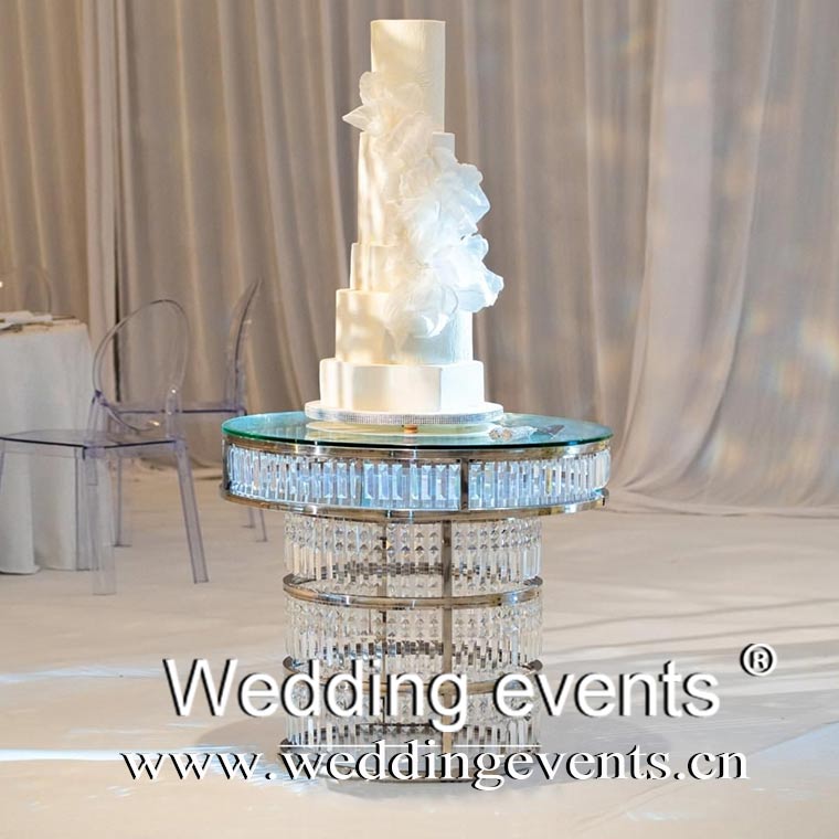Decorating Wedding Cake Table Silver Frame with Crystal